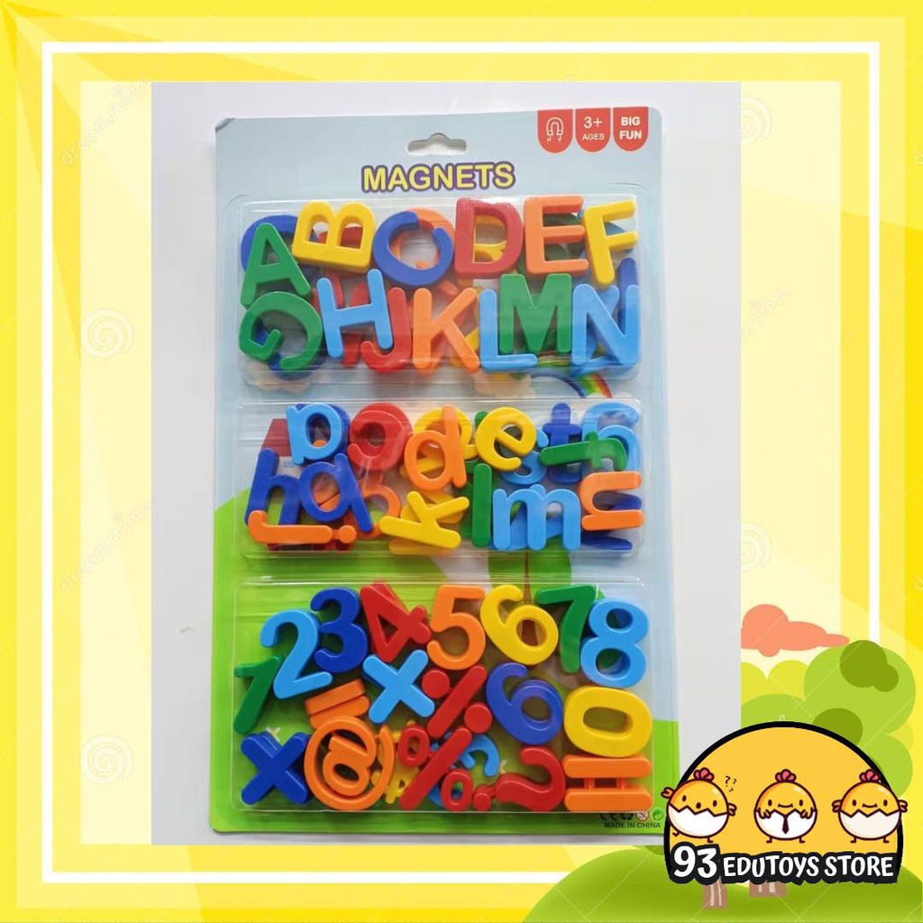 Magnetic Colourful Uppercase / Lowercase Alphabets Letters Numbers ...