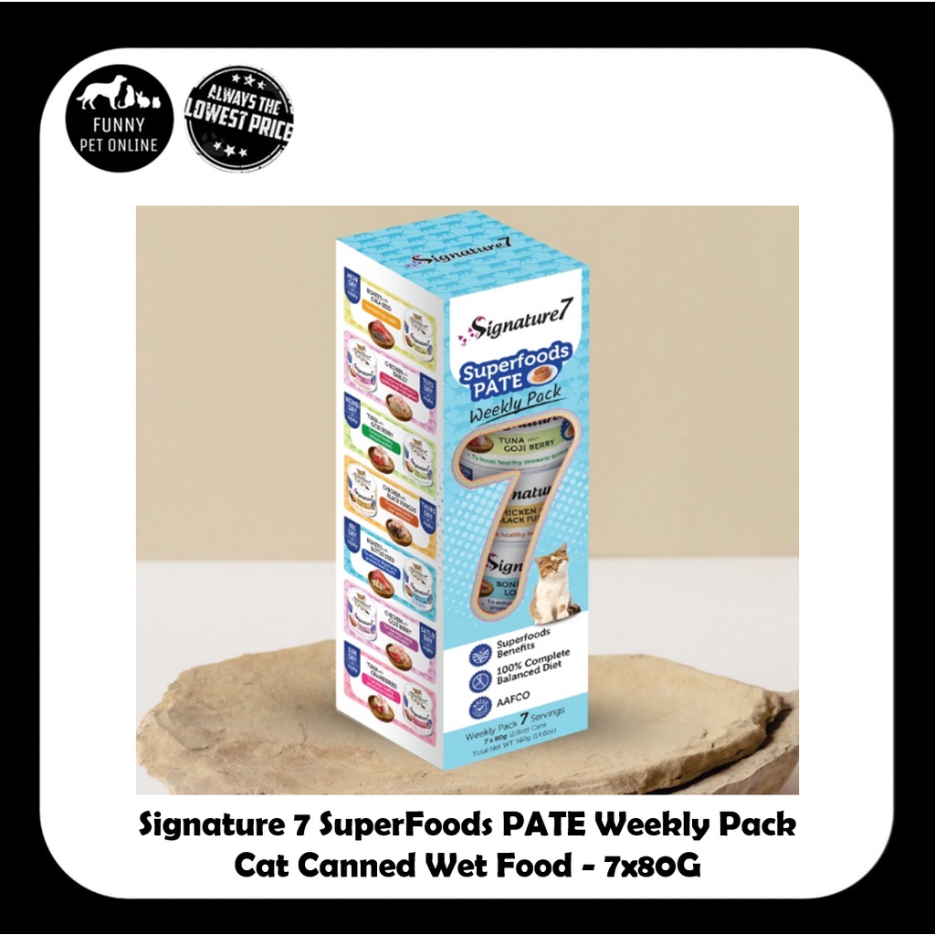 Signature 7 Superfoods Pate Weekly Pack 7x80G / Makanan Kucing Basah ...