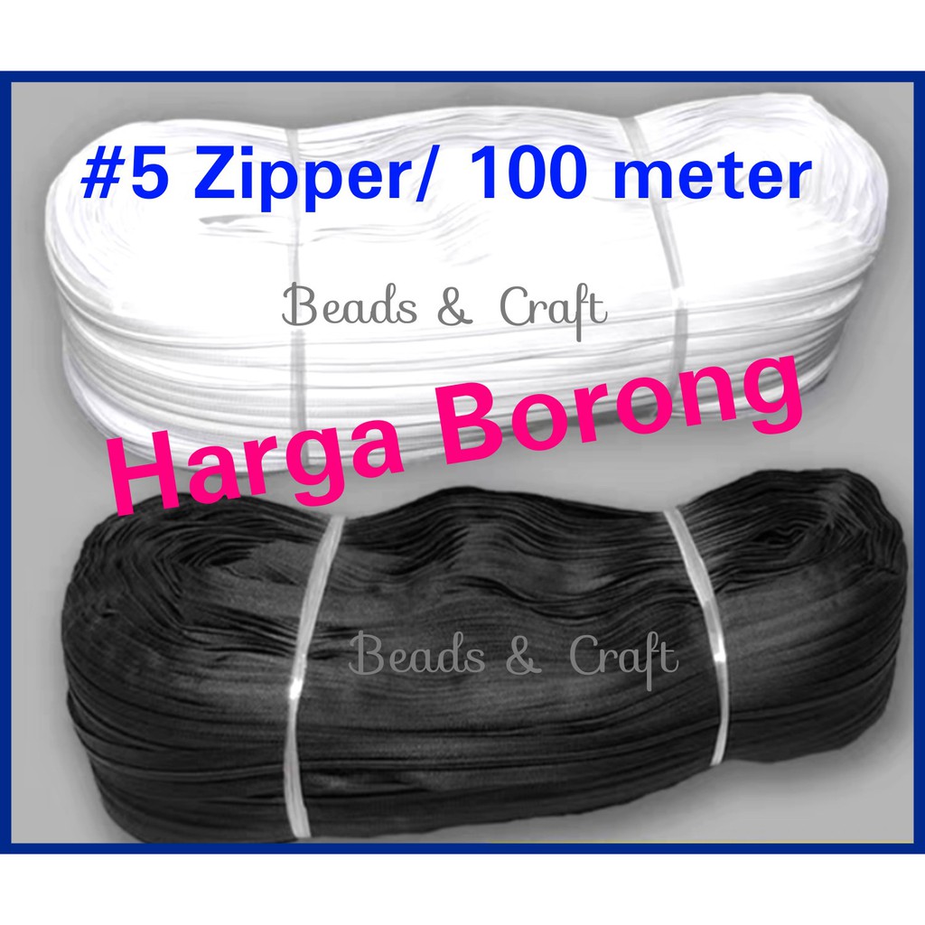 #5 Zipper Roll (100 meter)/ Zip Potong/ Zip Meter/ Zip Bundle (100 ...
