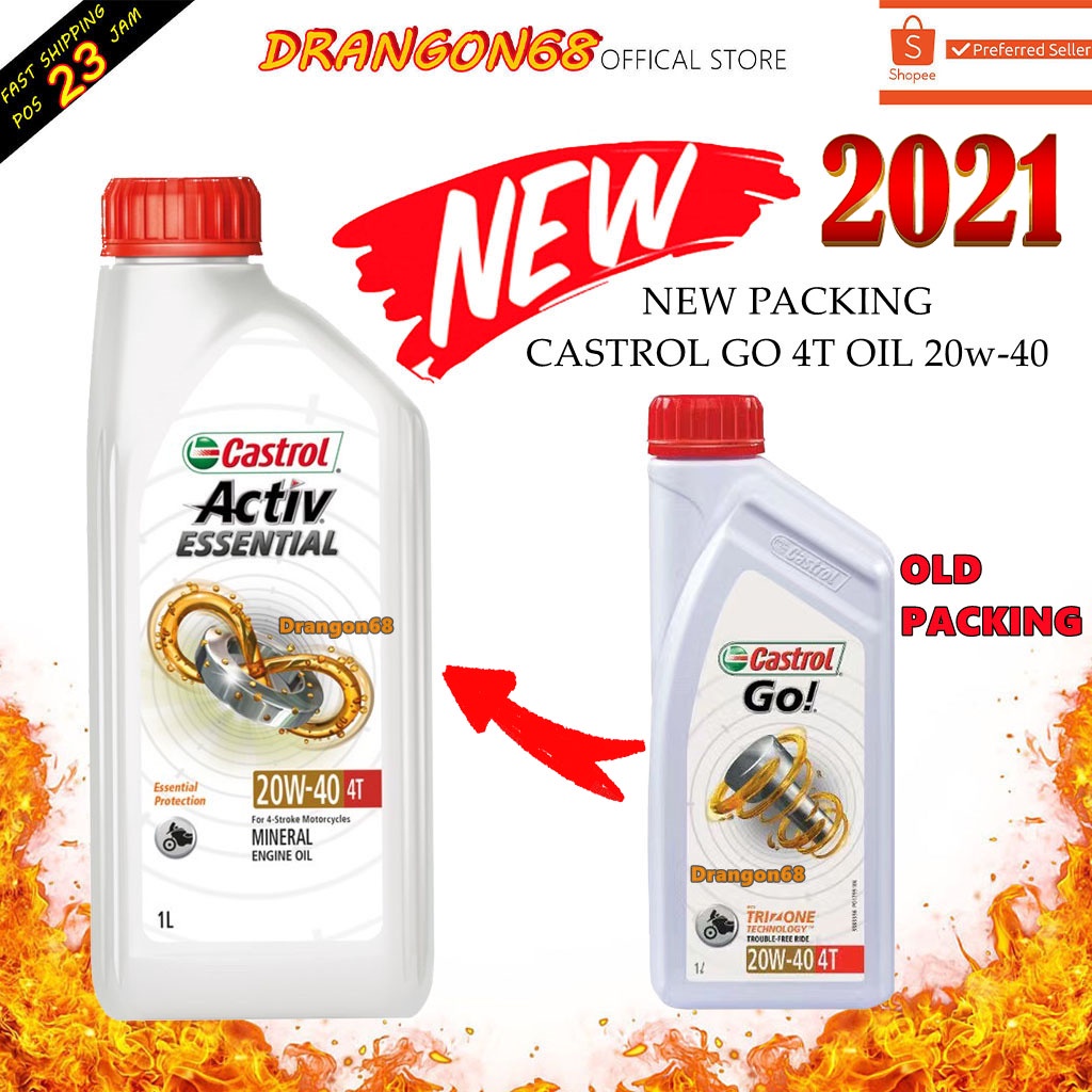 CASTROL SAE40/CASTROL GO 4T 20W-40/CASTROL ACTIV ESSENTIAL 100% ...