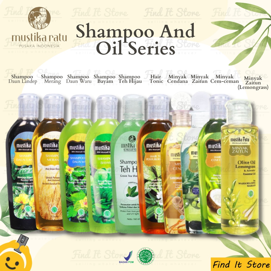 SAMPO Mustika Ratu Oil & Shampoo Series | Hair Tonic Olive Oil Hair ...