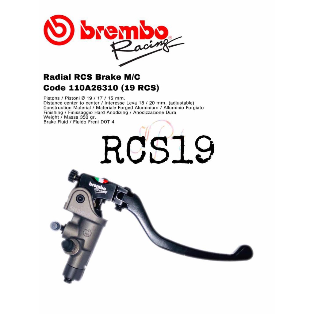 RCS16 CLUTCH RCS19 Radial RCS BREMBO Brake M/C Master Pump 💯% original ...