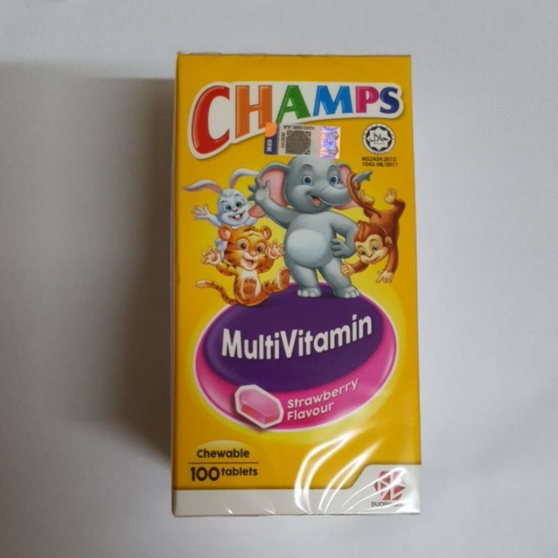 Champs Multivitamin Chewable Tablets 100s (Strawberry Flavour)(Expiry ...