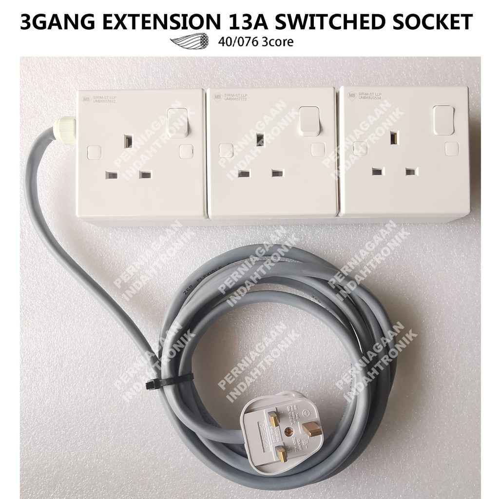 3 Way Heavy Duty Trailing Socket Extension Socket 3m 6m 10m 15m 20m 40/ ...