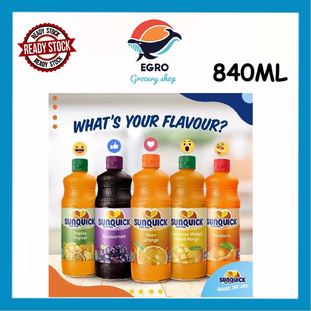 840ml | Sunquick Orange | Sunquick Mandarin | Blackcurrant | Sunquick ...