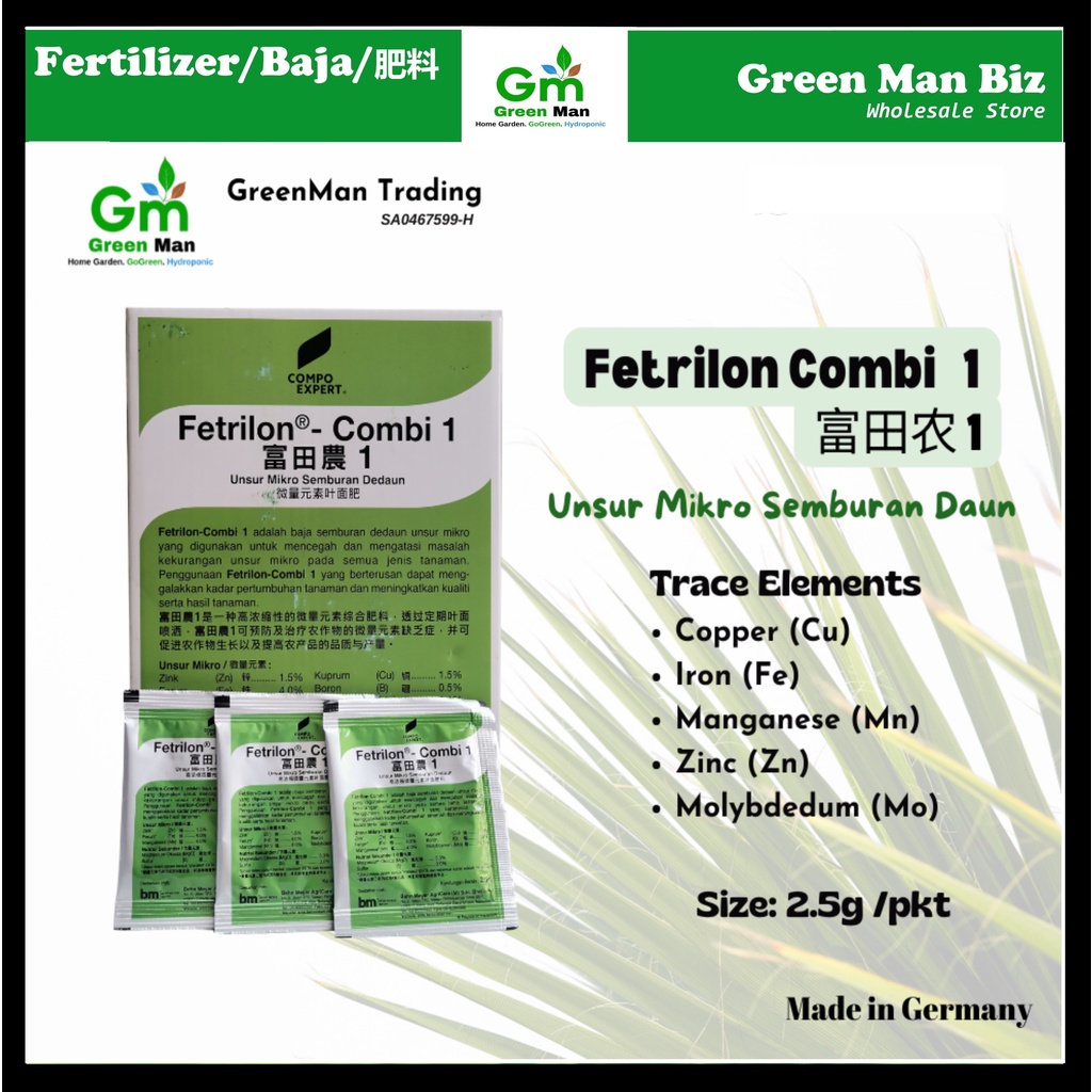 Baja Fetrilon-Combi 1- Micronutrient Fertilizer @ 2.5g 富田农 | Shopee ...