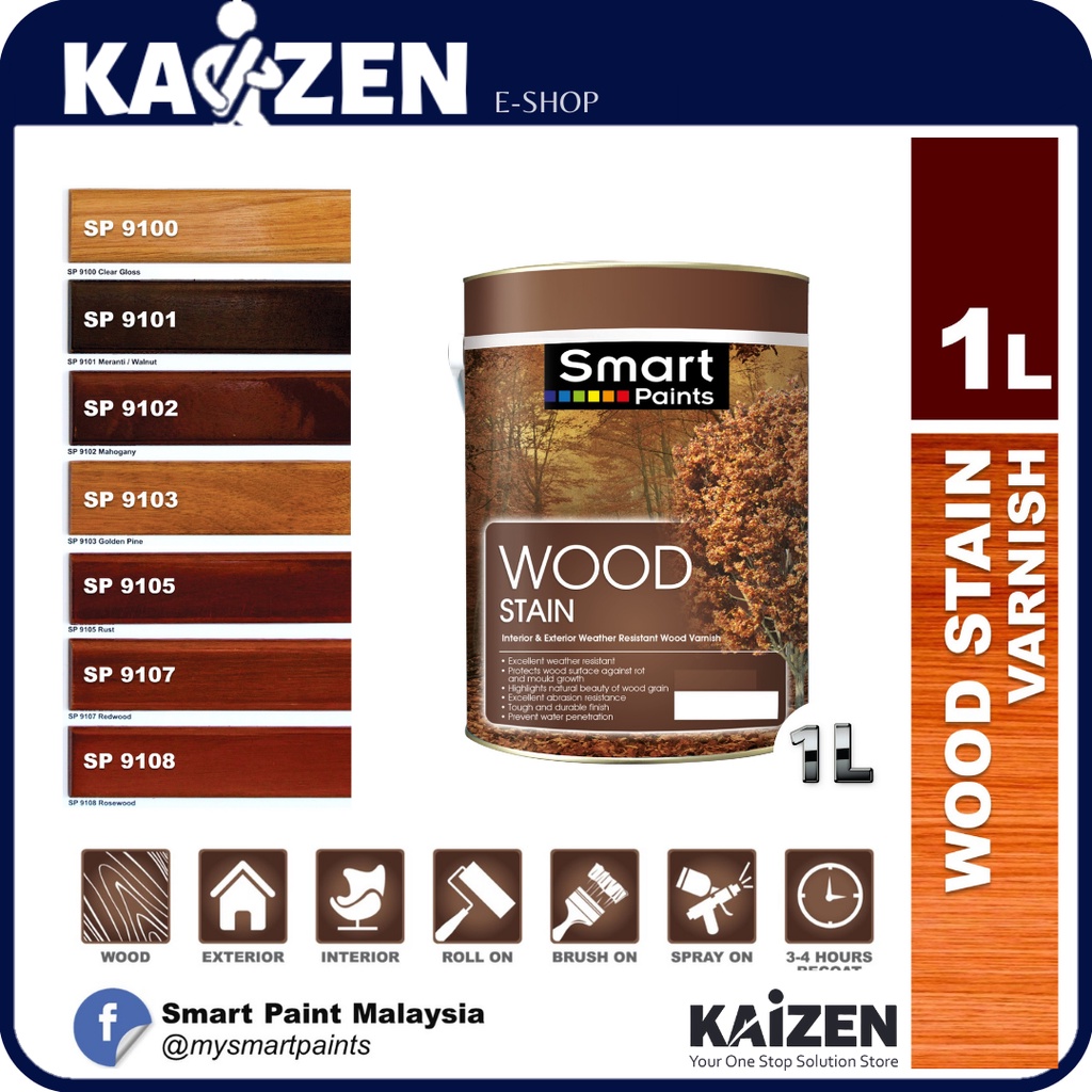 SMART PAINT Wood Stain ( 1 Litre ) | Shopee Malaysia