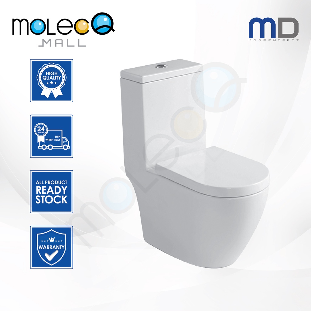 Modern Depot Toilet Bowl Washdown Rimless One Piece Water Closet(AMORY) (P-Trap 180mm/S-Trap 150 ...