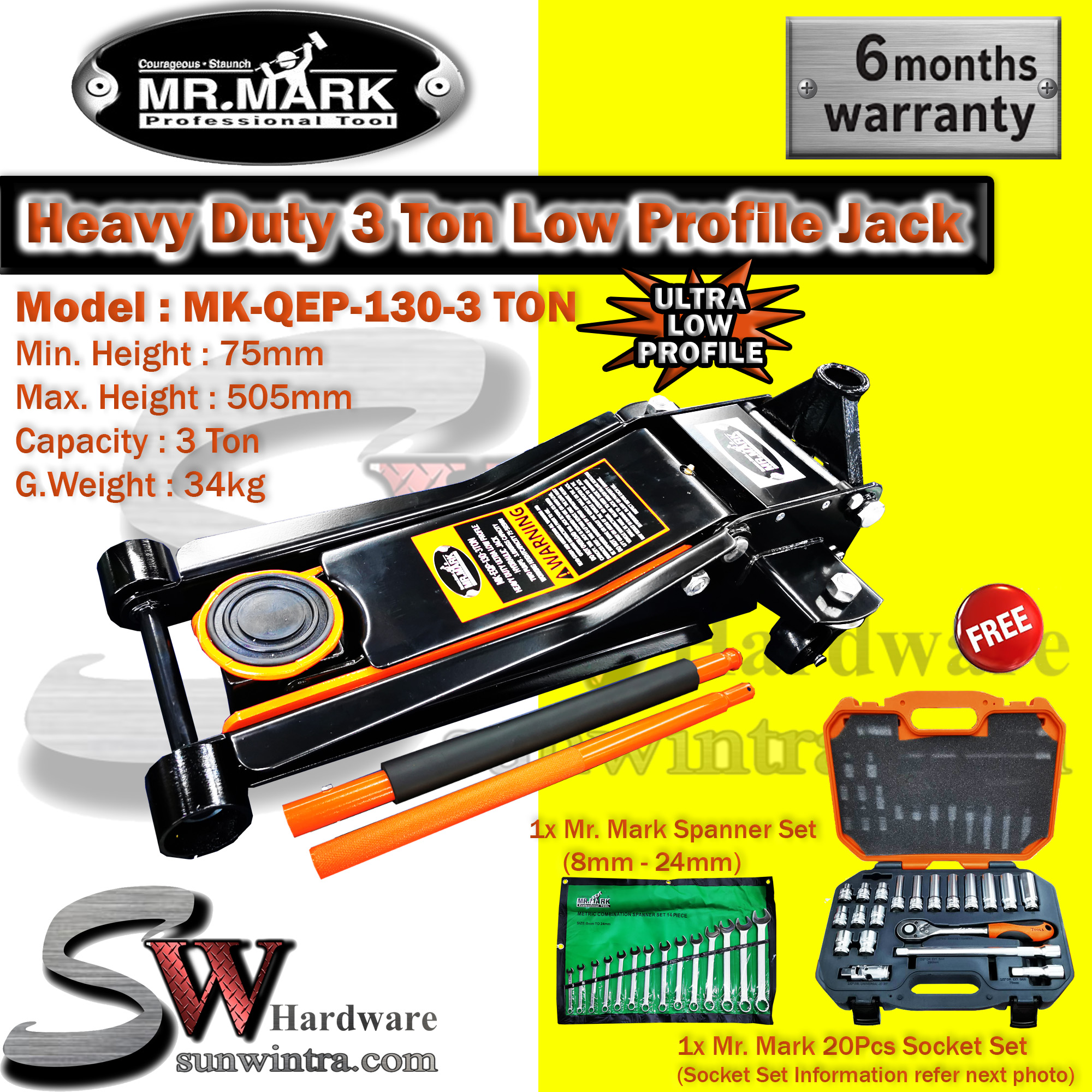 Mr. mark heavy duty 3 ton ultra low profile floor jack f.o.c mr. mark ...