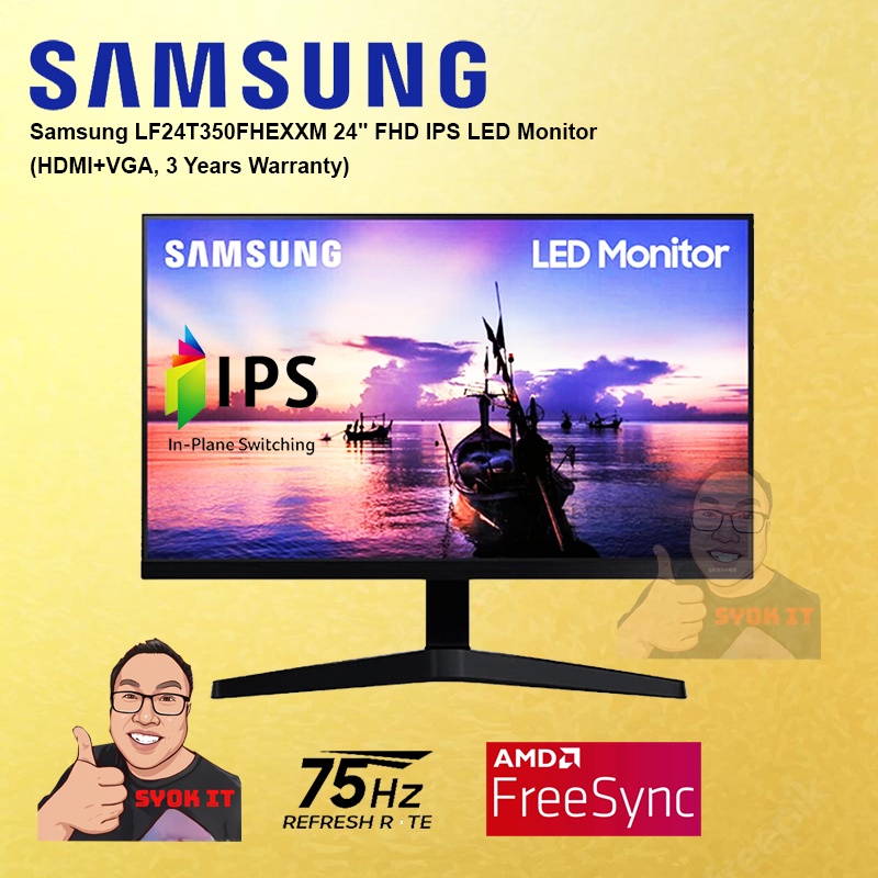 SAMSUNG 27" / 24" LED FLAT IPS 75HZ Gaming Monitor (IPS-FHD-5MS-VGA ...