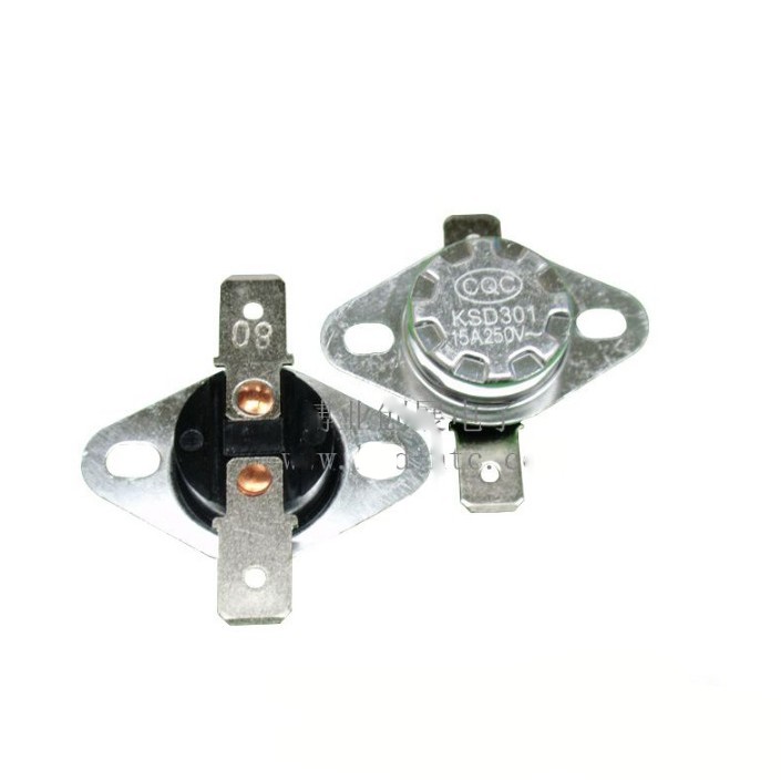 5PCS KSD301 Temperature Switch Thermostat Sensor Bakelite Manual reset 10A/250V Normally Close ...