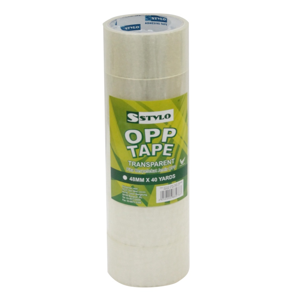 STYLO OPP Tape Transparent 48mm x 40yd x 6 rolls | Shopee Malaysia