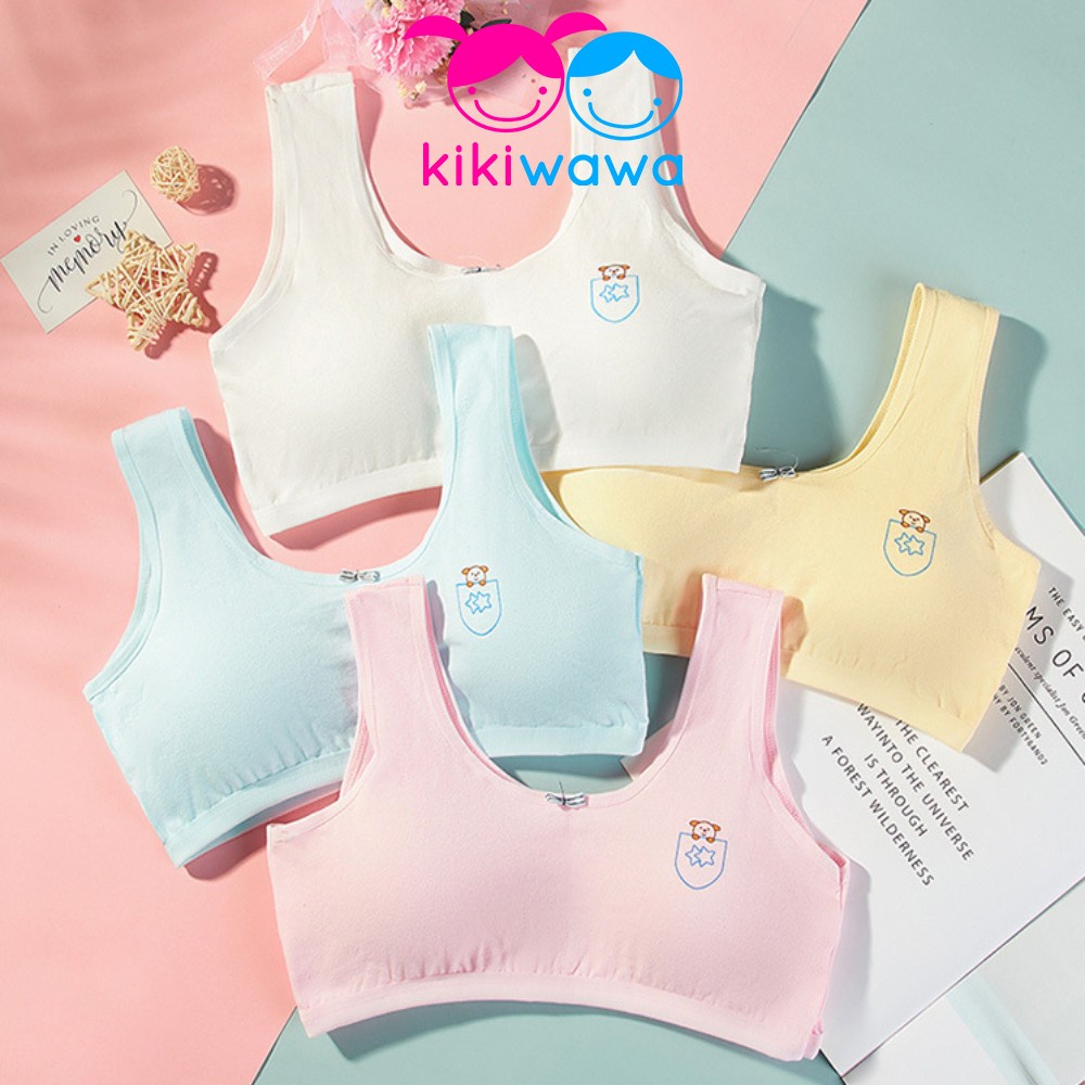 Teenagers Girl Student Bra With Sponge Training Bra Vest Strap Bra Kid ...