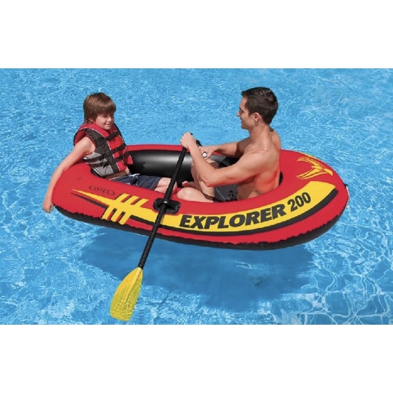 INTEX Explorer Duo Inflatable Fishing Boat Outdoor Air Boat Bot ...