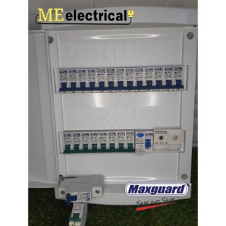 DB BOX 26way (Full set) Maxguard MCB 6A-20A + ELCB 63A +Main switch 63A ...