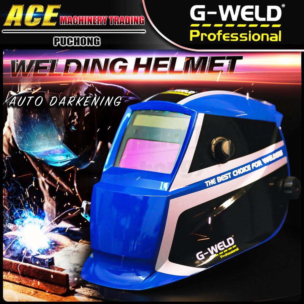 G-WELD Adjustable Solar Auto Darkening Welding Helmet | Shopee Malaysia