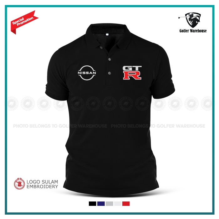 Polo T Shirt Sulam New Nissan Design GTR Skyline V-Spec R35 R34 Baju ...