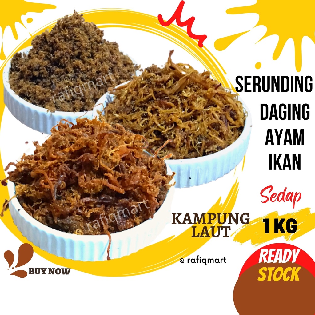 ( 1 KG ) SERUNDING Daging | Ayam | Ikan dari KG. Laut, Tumpat. | Shopee ...