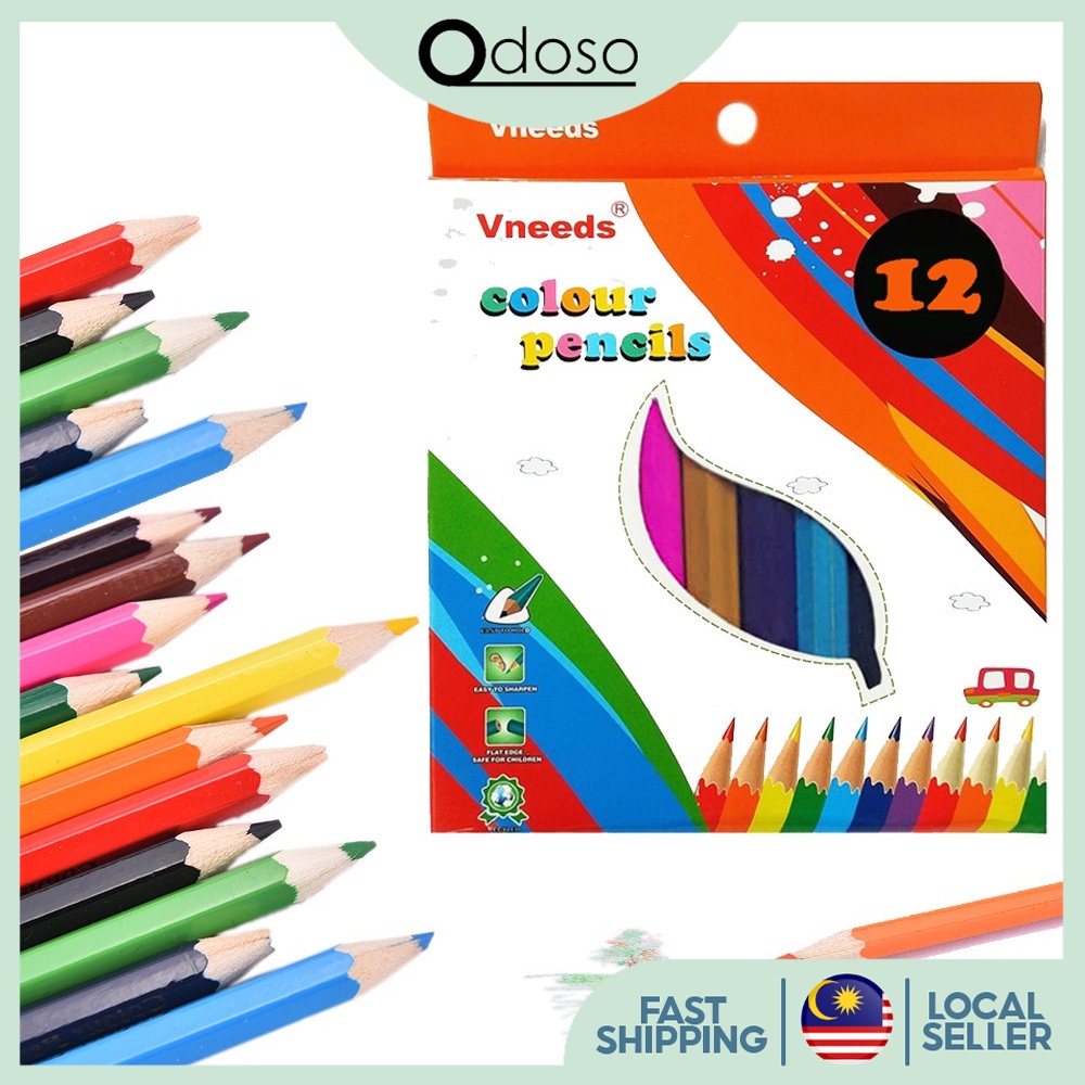 Vneeds Coloring Fun Colored Pencils 12 pcs | Shopee Malaysia