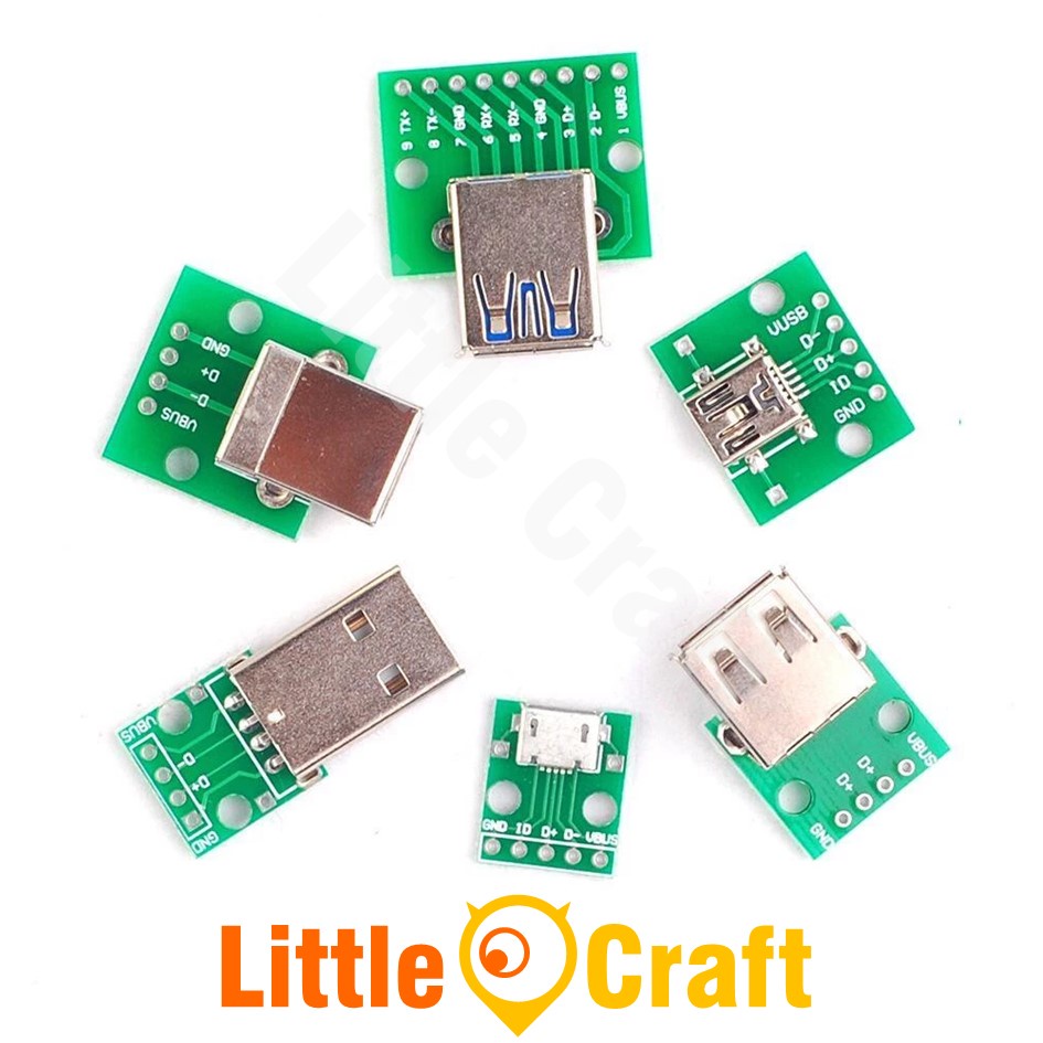 USB Adapter Board Type A Type B Type C Miro Mini USB Breakout Board ...