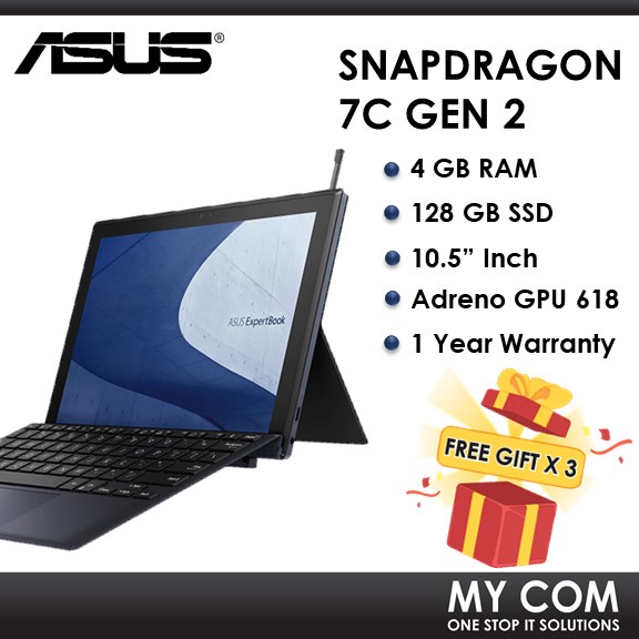 Asus ExpertBook B3000DQ1-AHT0021X 10.5" 2 In 1 Laptop (Snapdragon 7c ...