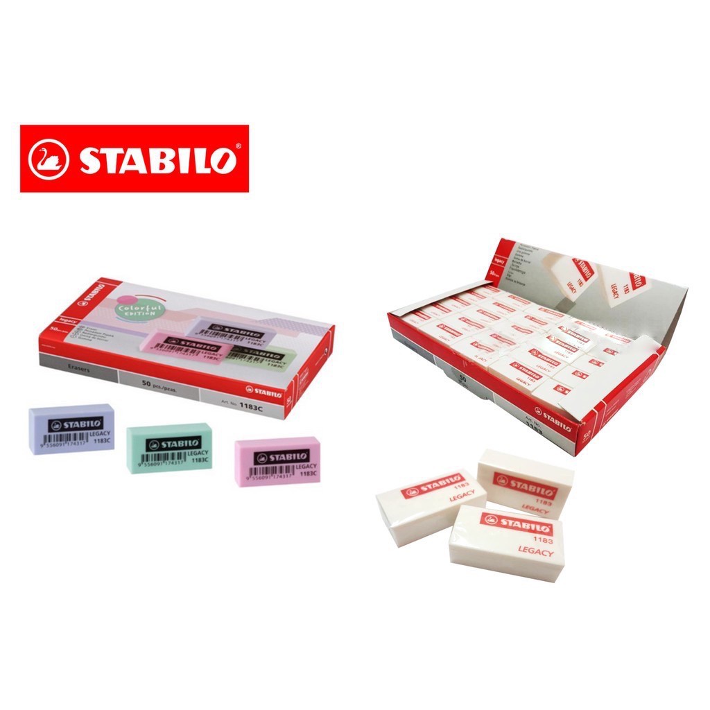 Stabilo 1183 / 1183C Legacy Eraser / Rubber / Pemadam Office / School ...