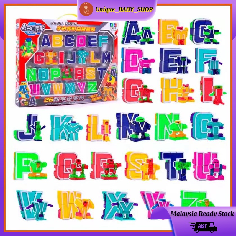 MERDEKA OFFER Ready Stock 26pcs ABC SET Big Alphabet Robot Deformed ...