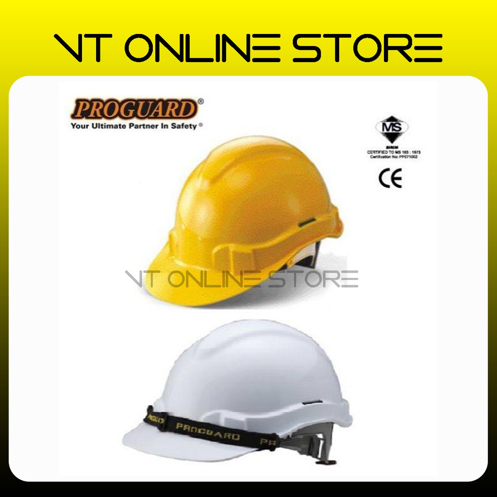 Proguard safety helmet Yellow / White (SIRIM) | Shopee Malaysia