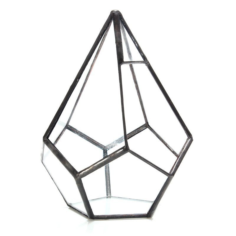 Diamond Shape Glass Terrarium Mini Glasshouse Planter | Shopee Malaysia