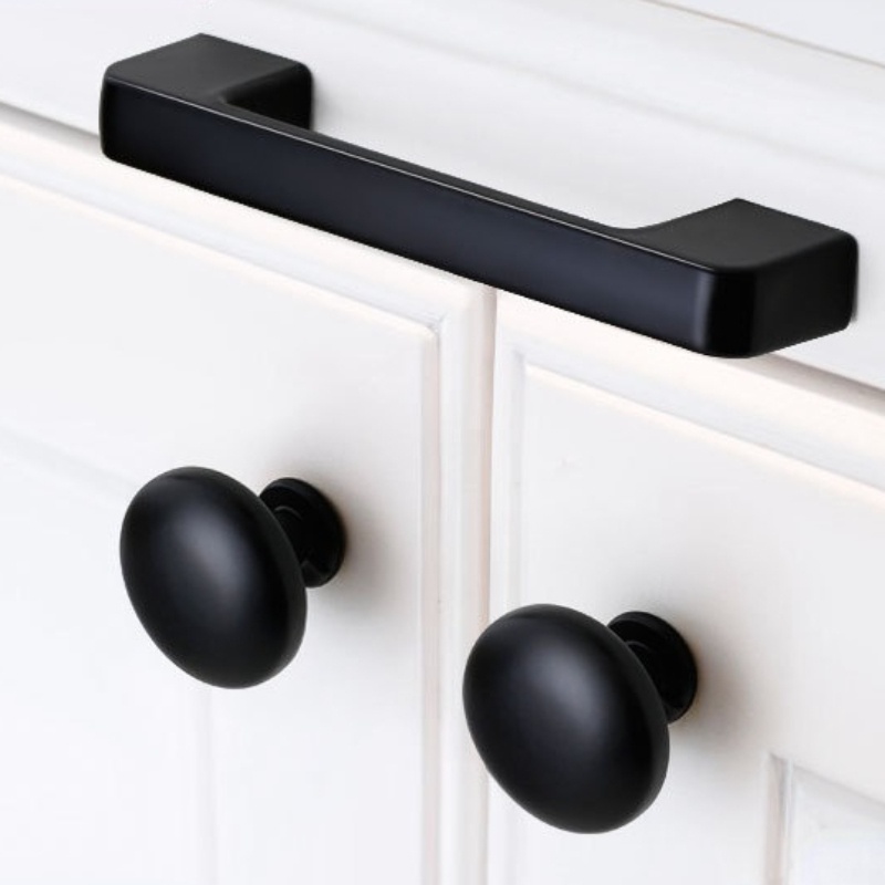 Modern Simple Black Kabinet/almari Pemegang Pintu Solid Cupboard Door ...