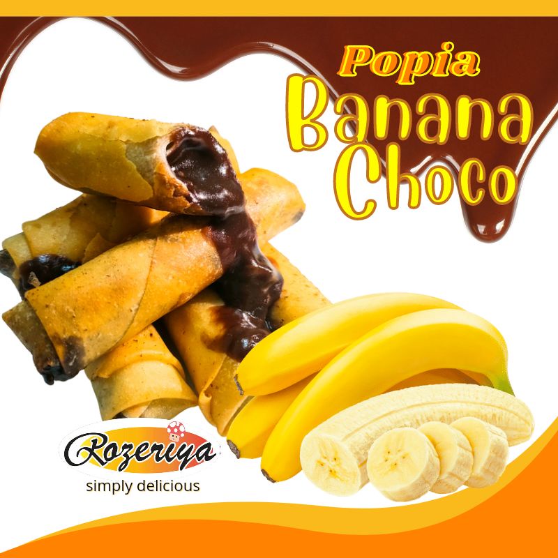 Rozeriya Popia Banana Choco | 8 pcs | 5 PACK CAN MIX POPIA + FREE ...