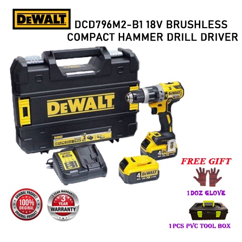 DEWALT DCD796M2-B1 18V XP Cordless Brushless Compact Hammer Drill ...