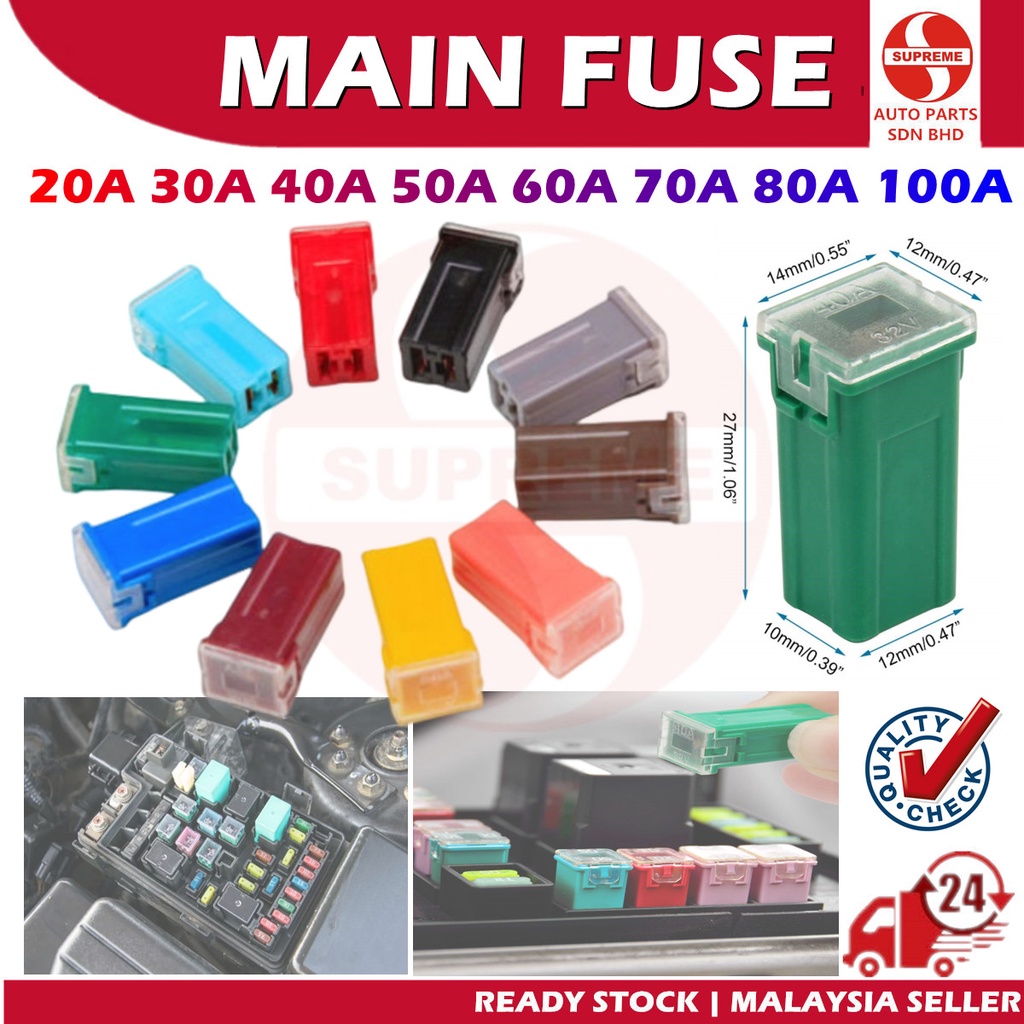 S2U Vehicle Main Fuse Car Toyota Honda Proton Perodua Nissan 20A 30A ...