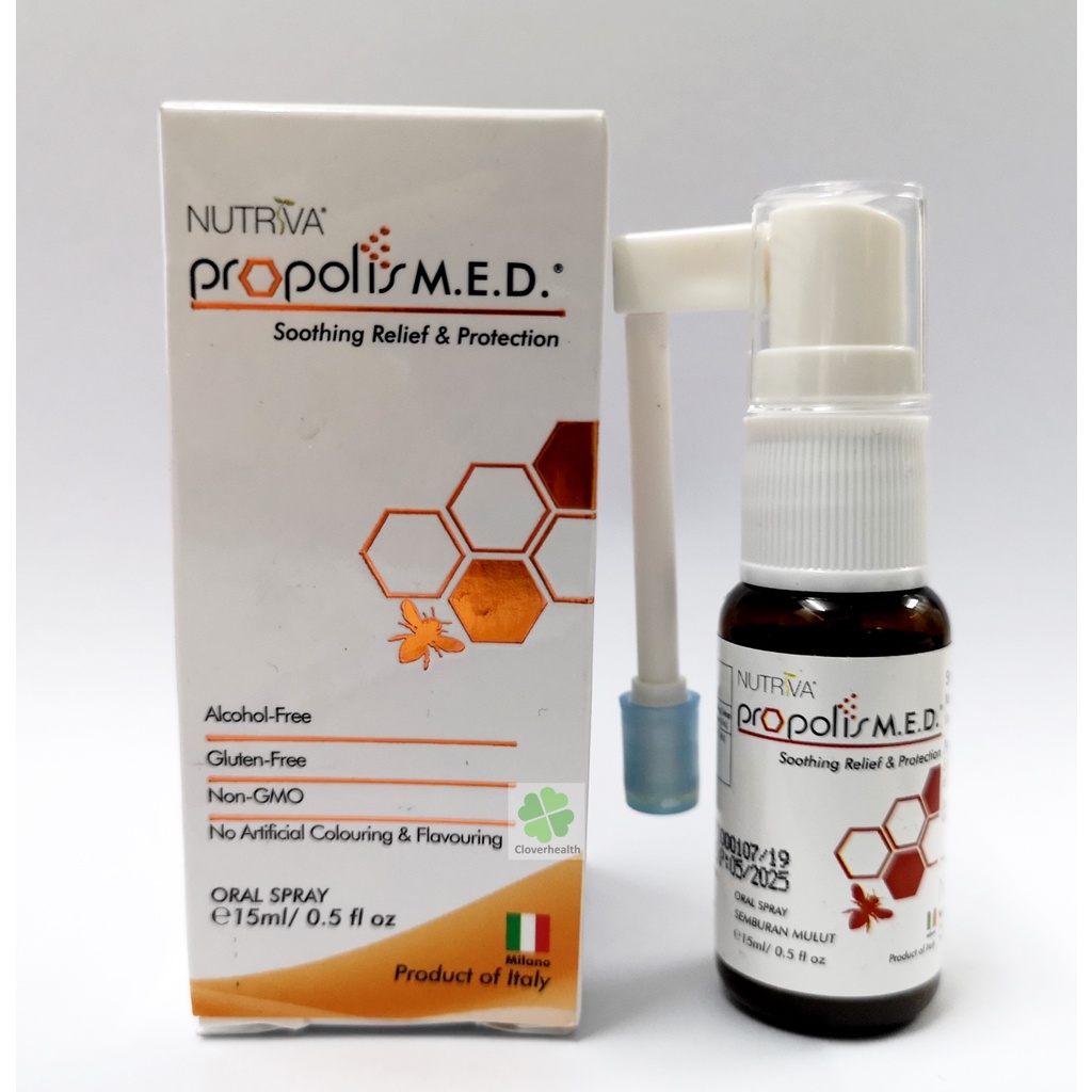 Nutriva Propolis M.E.D. Oral Spray Mouth Ulcer And Sore Throat 15ml ...