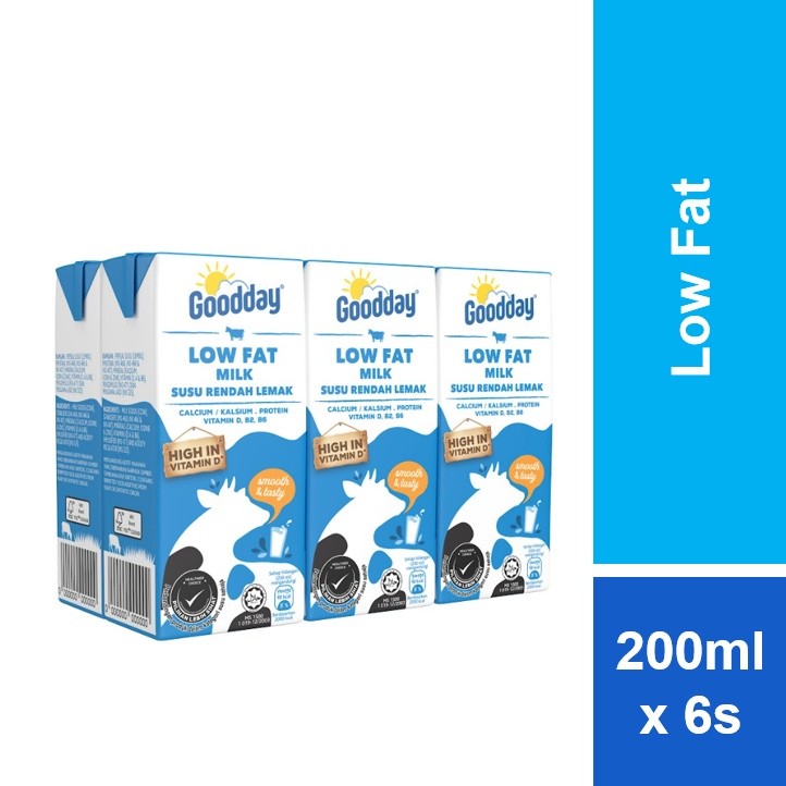 Goodday UHT Low Fat Milk 6 x 200ml | Shopee Malaysia