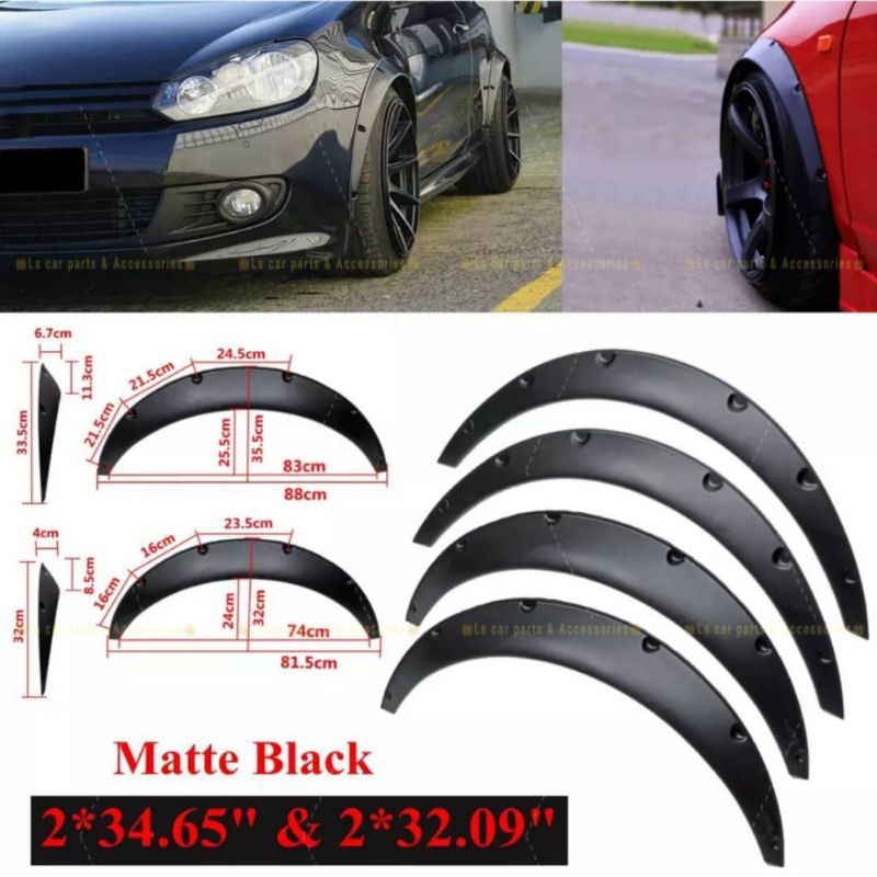 Fender Flares Universal Extra Wide body Fender Arch Flare Wheel Vent ...