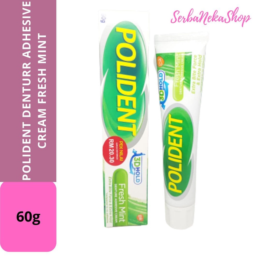POLIDENT DENTURE ADHESIVE CREAM FRESH MINT 60G | Shopee Malaysia