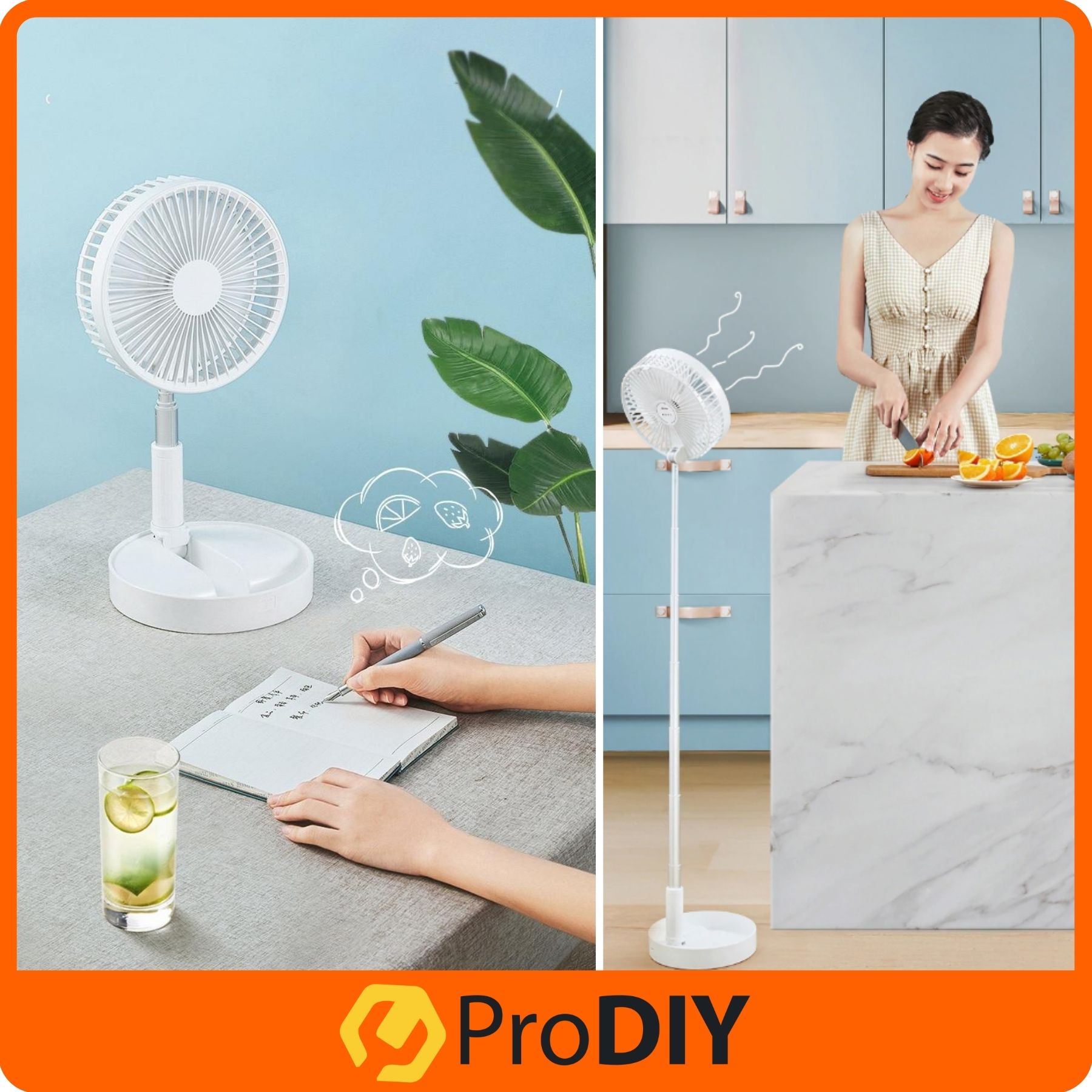 NEW 4 Speed USB Mini Portable Fan Floor Standing Foldable Rechargeable ...