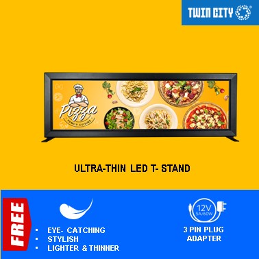TWIN CITY T SHAPE STAND LED LIGHT BOX FOOD MENU BOARD FOR STALL ...