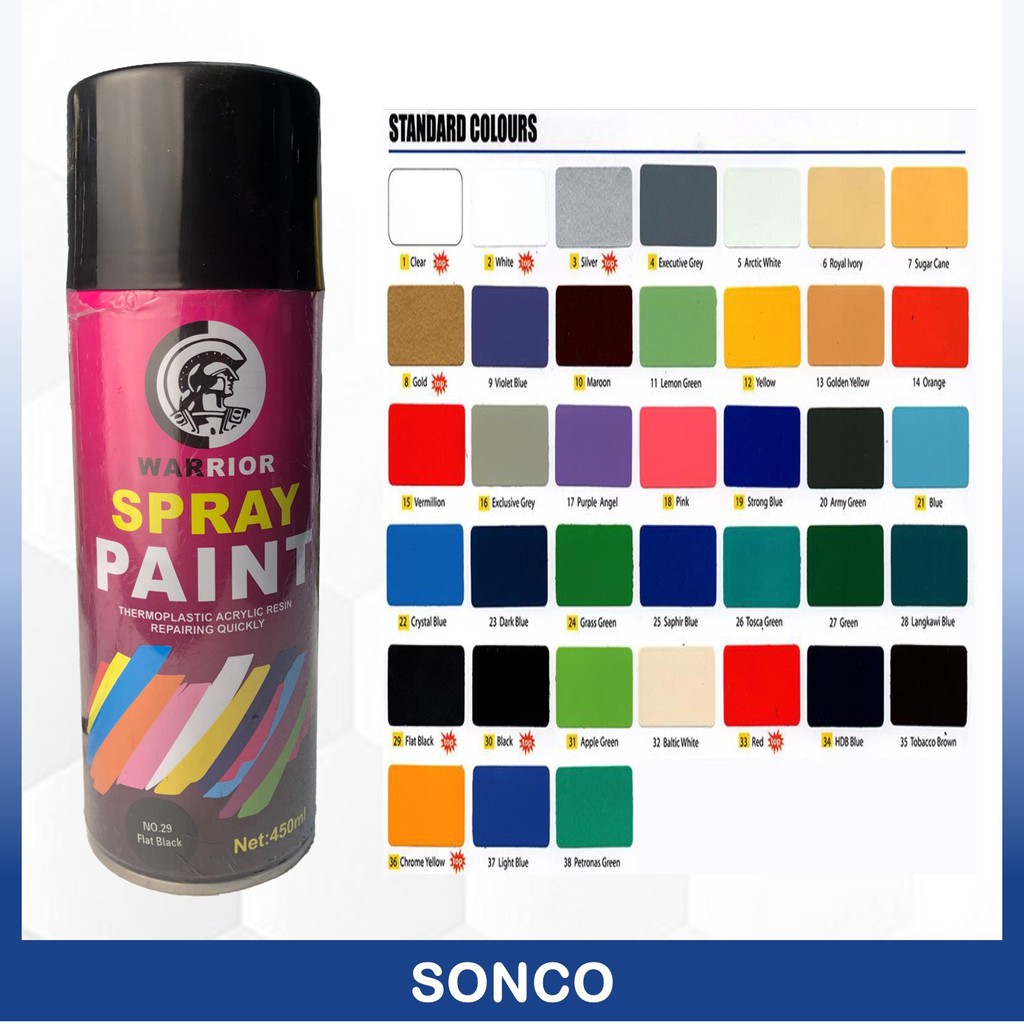 High Quality Warrior Spray Paint Standard Colours Spray Paint 400ml ...