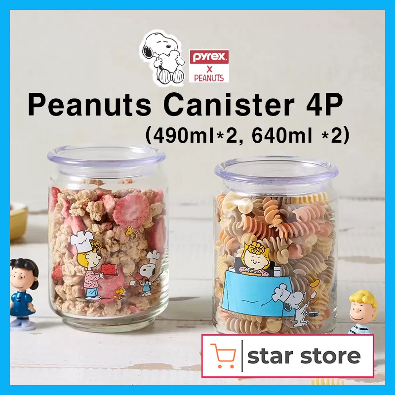 Pyrex Snoopy Peanuts Canister 4P SET | Shopee Malaysia