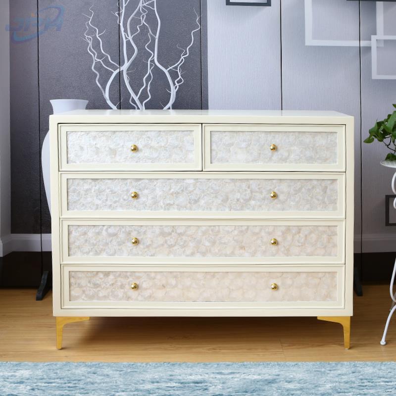 Nordic light luxury shell chest of drawers, living room dining side ...