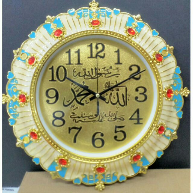 WALL CLOCK JAM DINDING FANCY ( ISLAMIC ) Kalimah Allah Muhammad engine ...