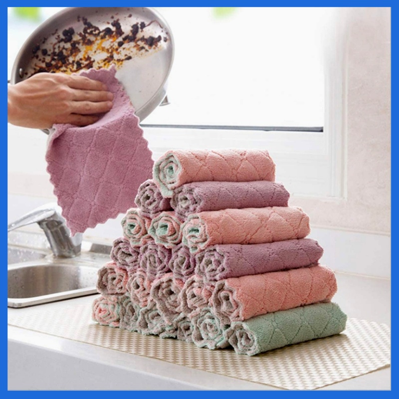30*30cm Kitchen Absorbent Cleaning Cloths Dish Washing Cloth Double ...