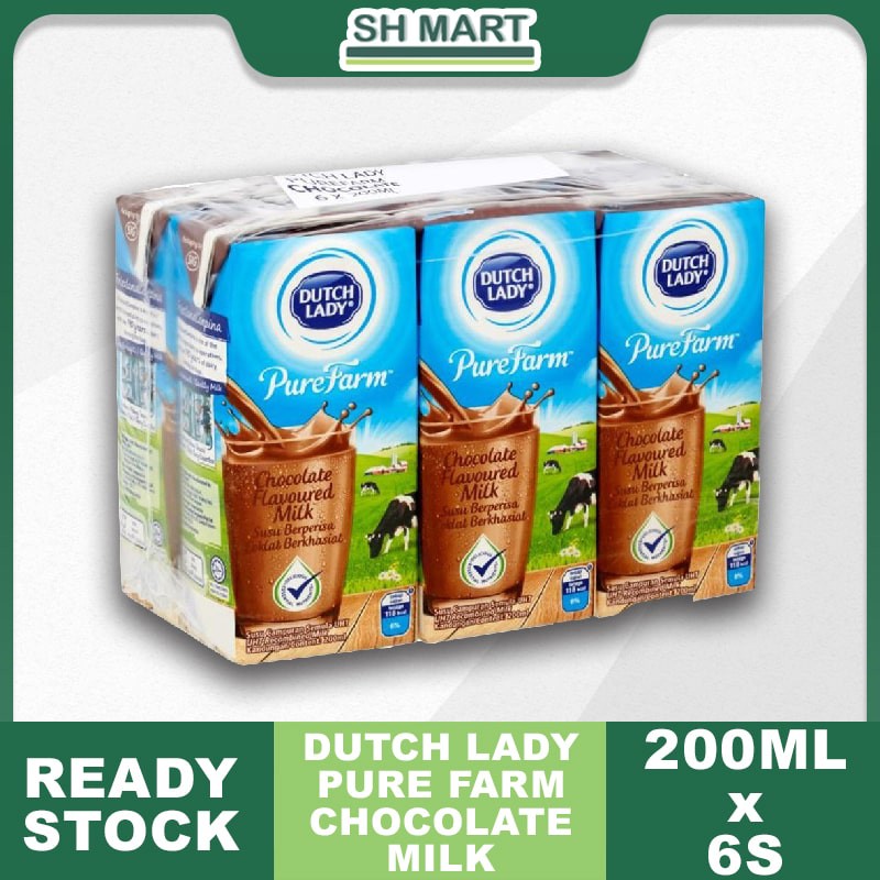 Dutch Lady Purefarm UHT Milk - Chocolate (200ml X 6) | Shopee Malaysia