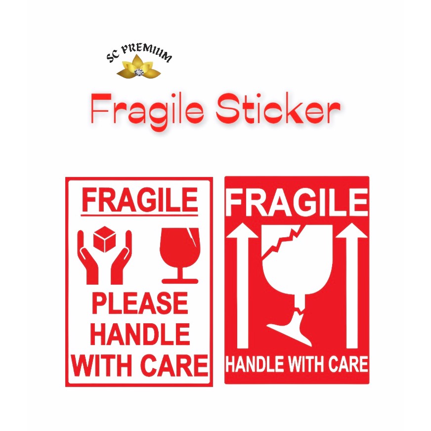 [Ready Stock] Per PC Fragile Sticker Fragile Label Handle with care ...