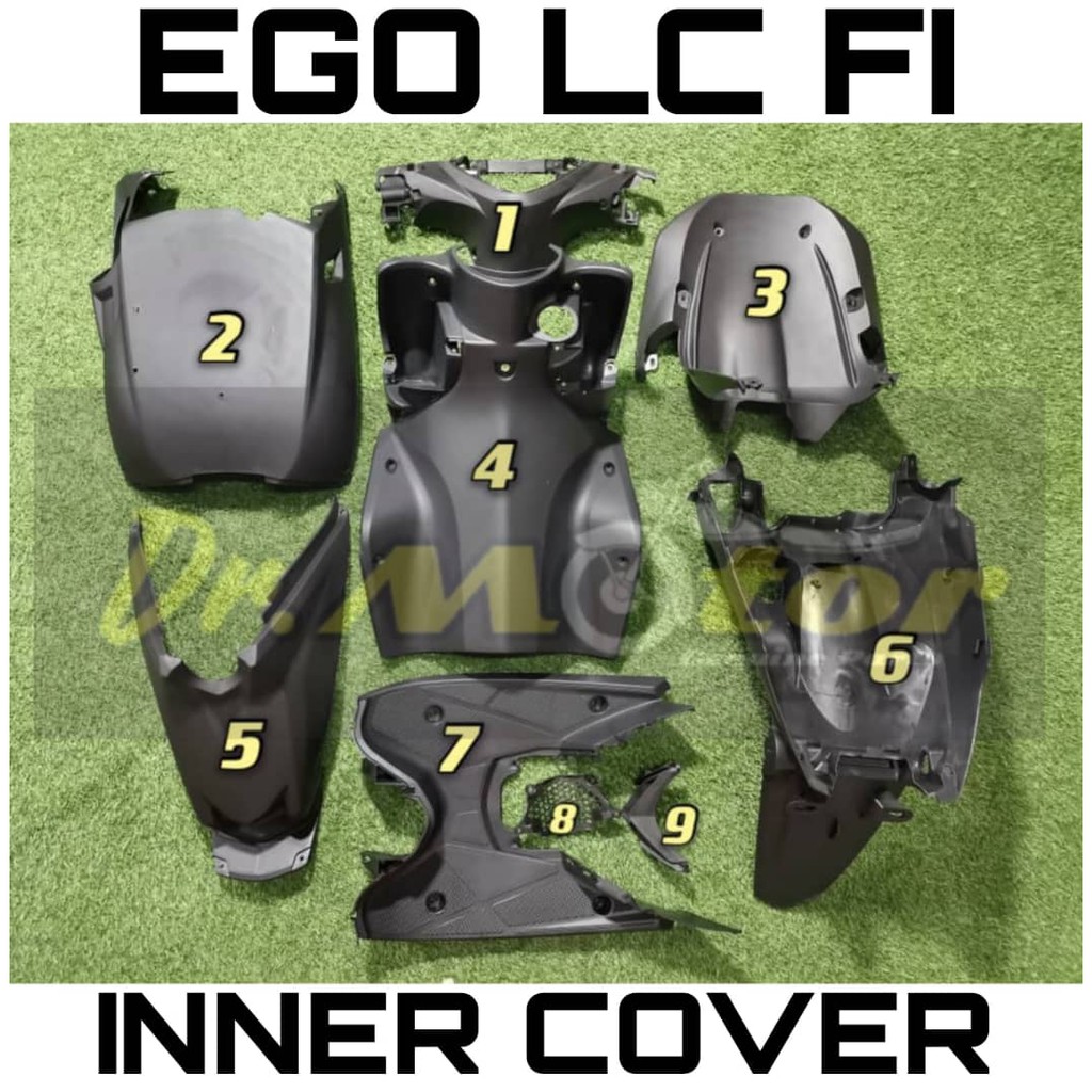 YAMAHA EGO LC Fi EGOLC FUEL INJECTION Cover Inner Set KAVER HITAM CAVER Coverset meter centre ...