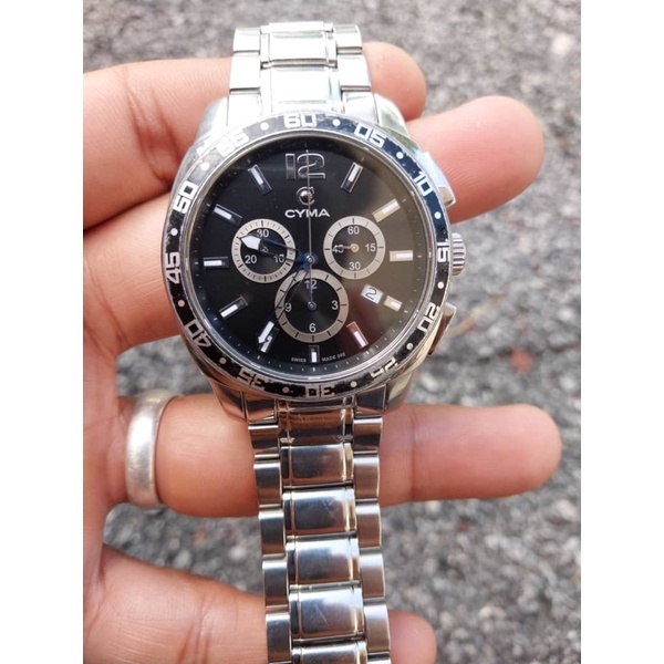 JAM TANGAN BERJENAMA TERPAKAI CYMA CHRONOGRAPH SWISS MADE ORIGINAL ...