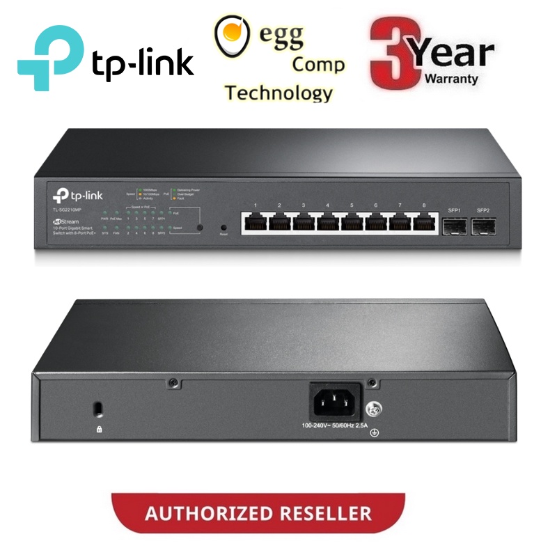 TP Link TL-SG2210MP JetStream 10-Port Gigabit Smart Switch with 8-Port ...