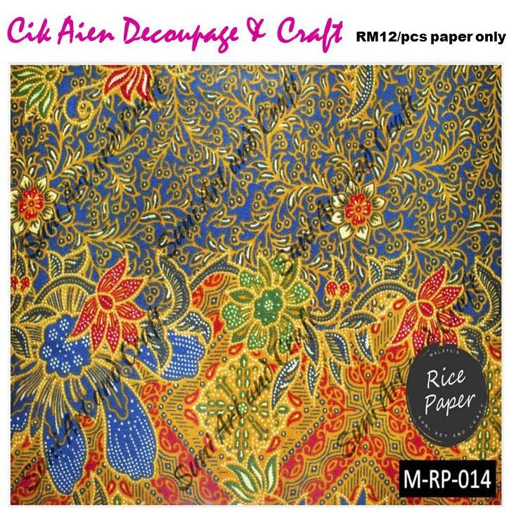 SuNi Art and Craft Tradisional Malaysia Batik Design Rice Paper 1 pcs ...